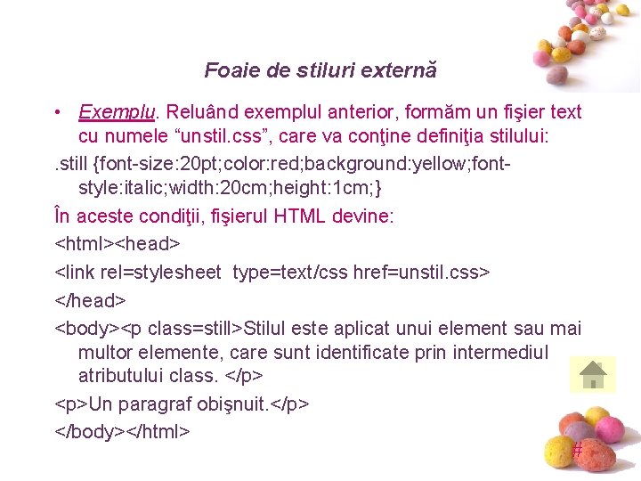 Limbajul CSS Cascading Style Sheets foi de stiluri