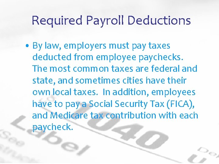 Tax Forms Deductions Net Income vs Gross Income