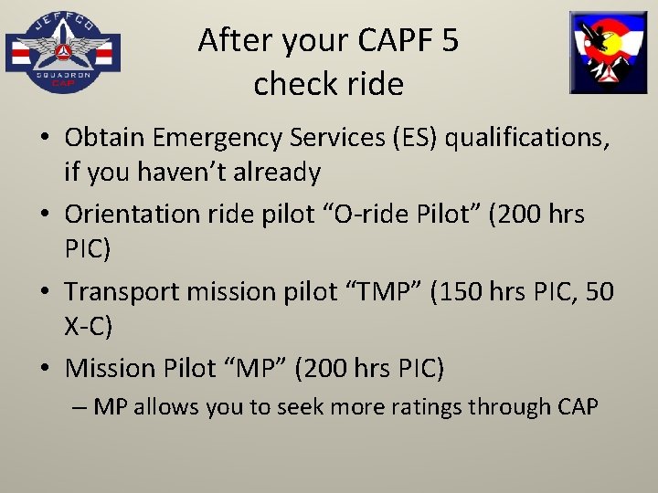 Introduction to Becoming a CAP Pilot Jeffco Squadron