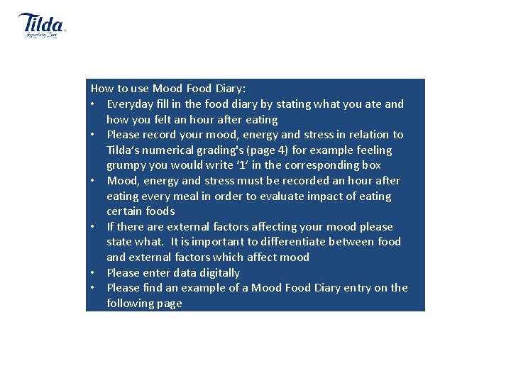How to use Mood Food Diary Everyday fill
