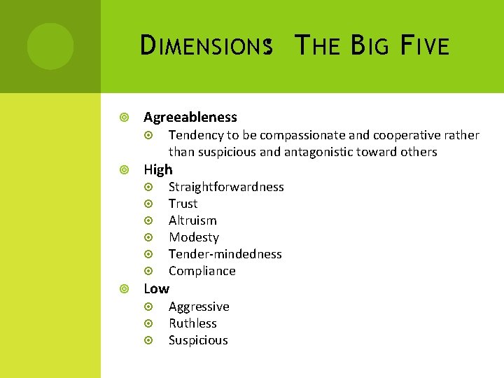 T HE B IG F IVE Presented by