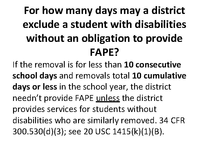 IDEA and Discipline of Students with Disabilities Nov