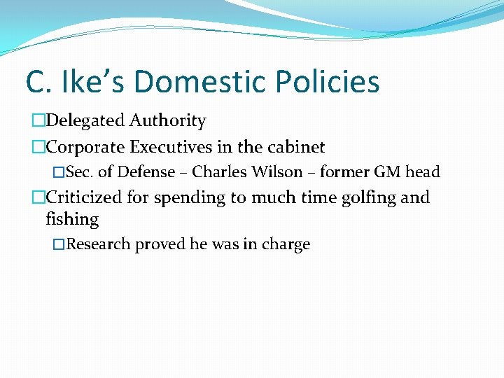 The Eisenhower Chapter 27 AMSCO Part I Notes