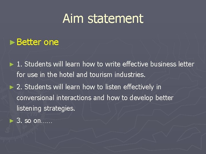 Planning Goals and Learning Outcomes Professor Mavis 9610005