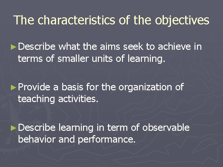 Planning Goals and Learning Outcomes Professor Mavis 9610005