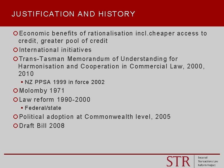 A NEW WORLD PPSA IN AUSTRALIA David Brown