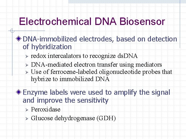 DNA Based Biosensors Yingli Fu Biological Resources Engineering