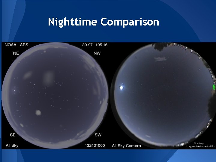 Simulated AllSky Images Compared with the LAS AllSky