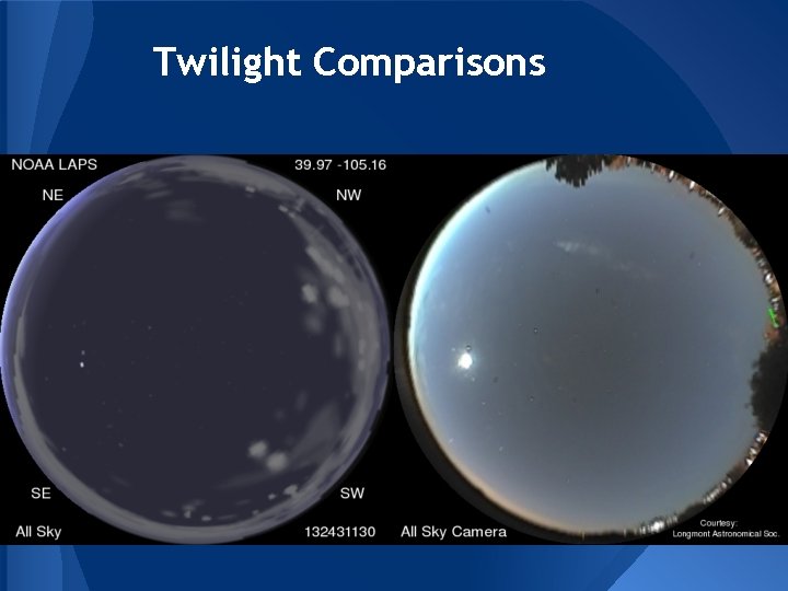 Simulated AllSky Images Compared with the LAS AllSky