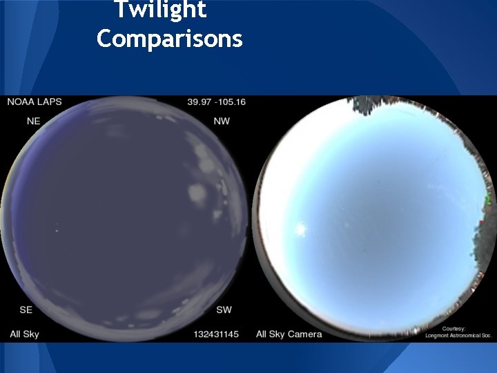 Simulated AllSky Images Compared with the LAS AllSky