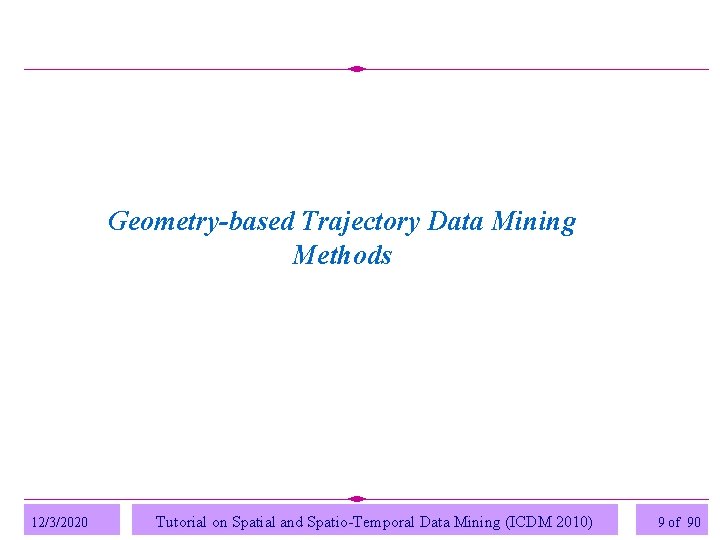 Tutorial on Spatial and SpatioTemporal Data Mining ICDM