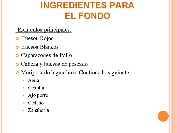 TECNICAS DE COCINA III MICE EN PLACE Trmino