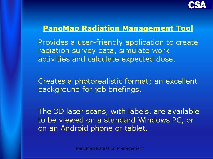 Pano Map Radiation Management Create Radiation Surveys Estimate