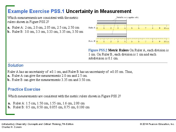 Example Exercise PSS 1 Uncertainty in Measurement Which