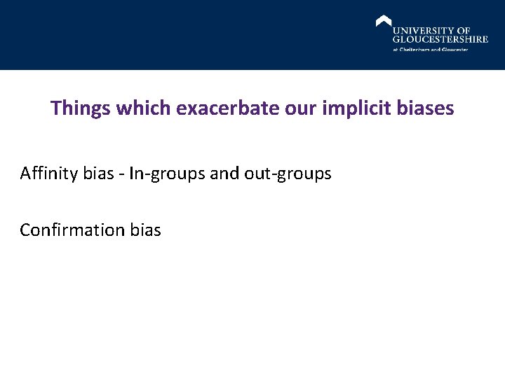 Unconscious Bias adapted from Equality Challenge Unit presentation