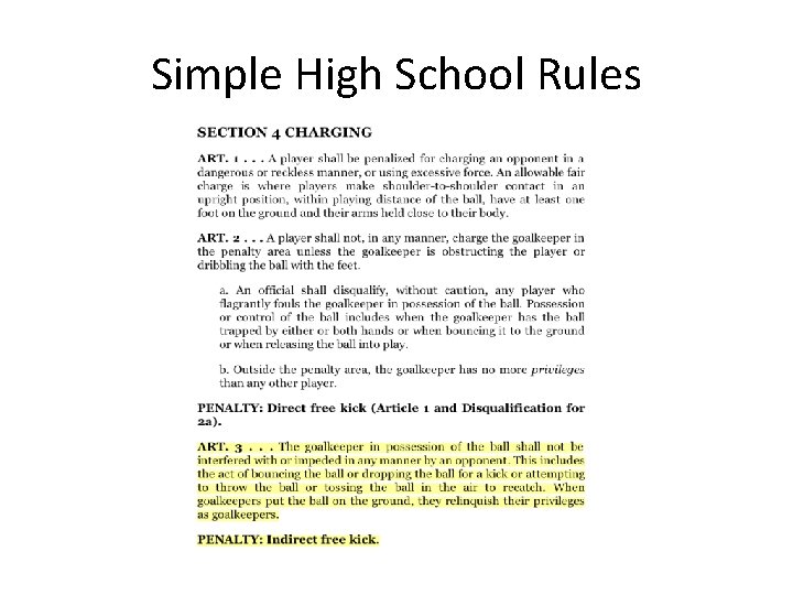 EBISOA High School Rules Review Based on Test