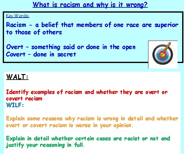 What is racism and why is it wrong