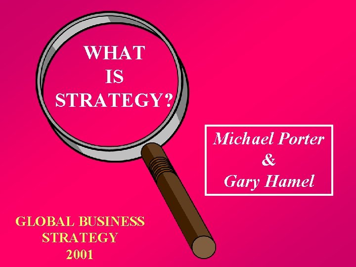 WHAT IS STRATEGY Michael Porter Gary Hamel GLOBAL