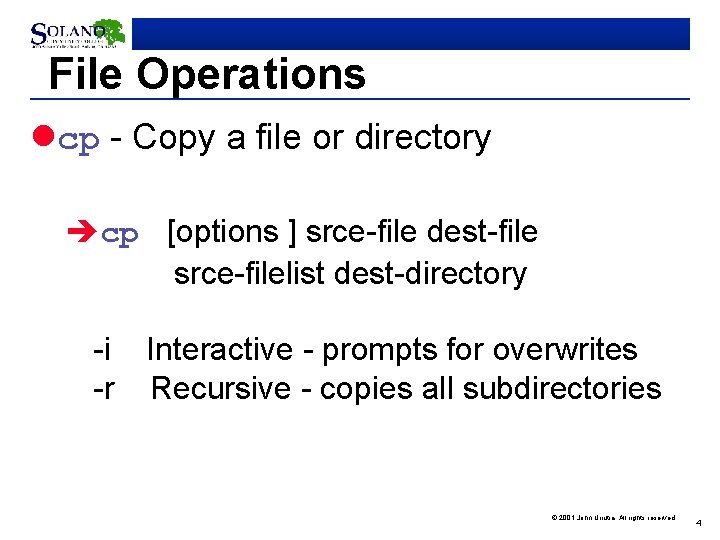 Chapter 3 An Introduction to the Utilities 2001