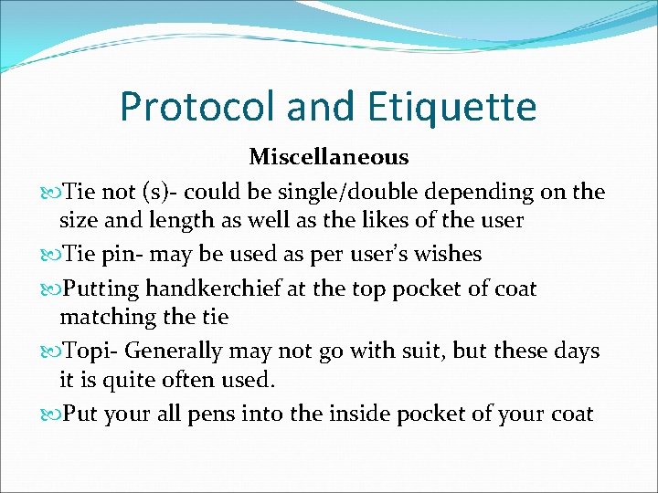 Diplomatic Atiquette Third session Protocol and Etiquette Presented