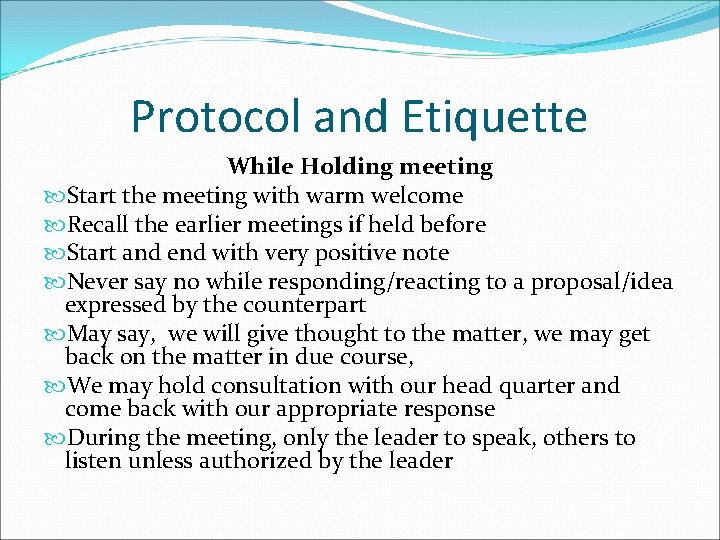 Diplomatic Atiquette Third session Protocol and Etiquette Presented