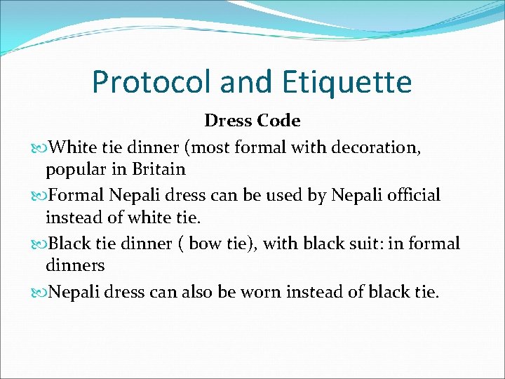 Diplomatic Atiquette Third session Protocol and Etiquette Presented