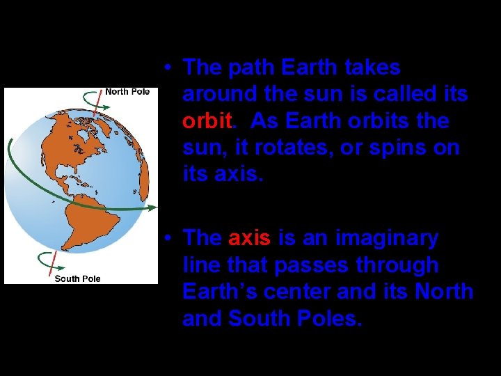 THE EARTH The Earth moves around the sun