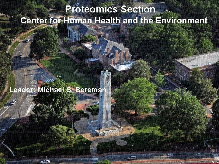 Proteomics Section Center for Human Health and the