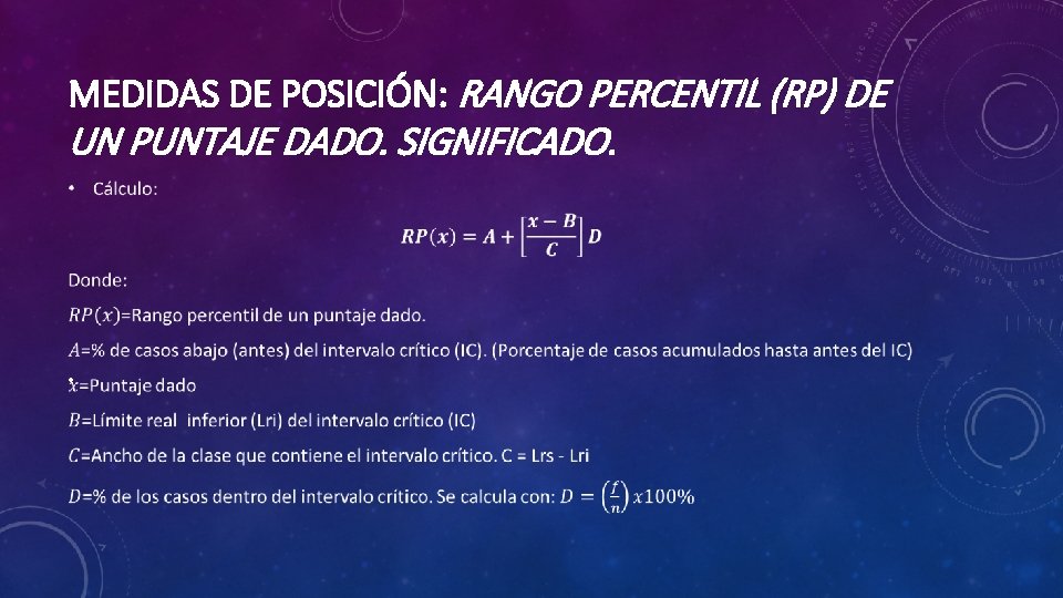 MEDIDAS DE POSICIN Y DE DISPERSIN CUARTILES DECILES