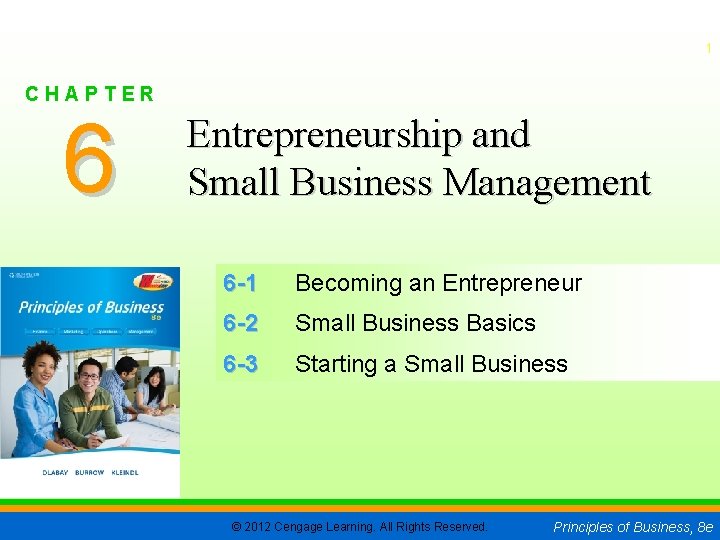 CHAPTER 6 1 CHAPTER 6 Entrepreneurship and Small