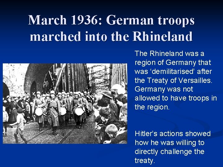 The Road to World War II On your