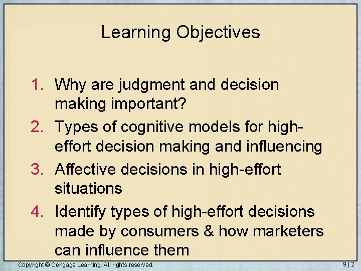 Chapter 9 Judgment and Decision Making Based on