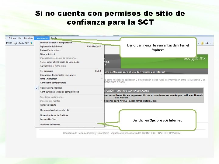 Sitio de Confianza Si no cuenta con permisos