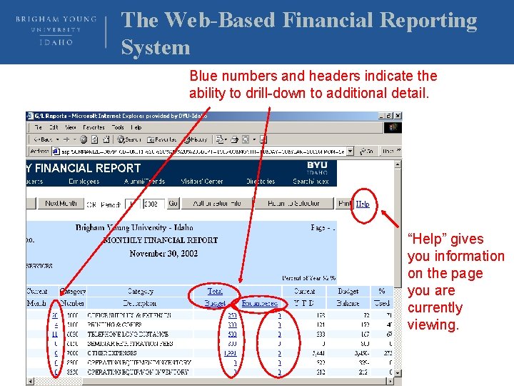 The WebBased Financial Reporting System This session is