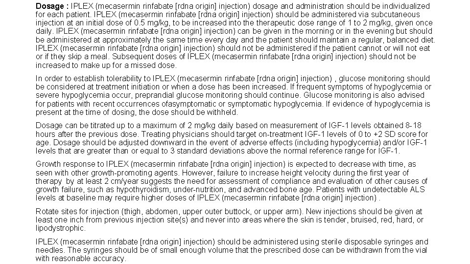 Mecasermin Approved investigational drug DB 01277 Chemical formula