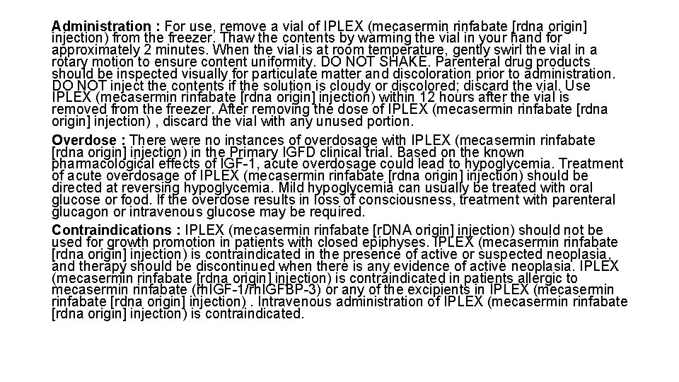 Mecasermin Approved investigational drug DB 01277 Chemical formula