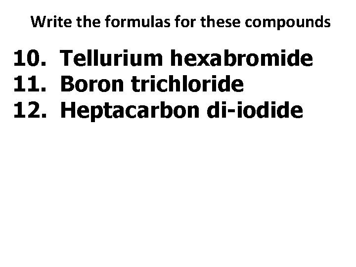 Molecular Compound Review Get some paper a periodic
