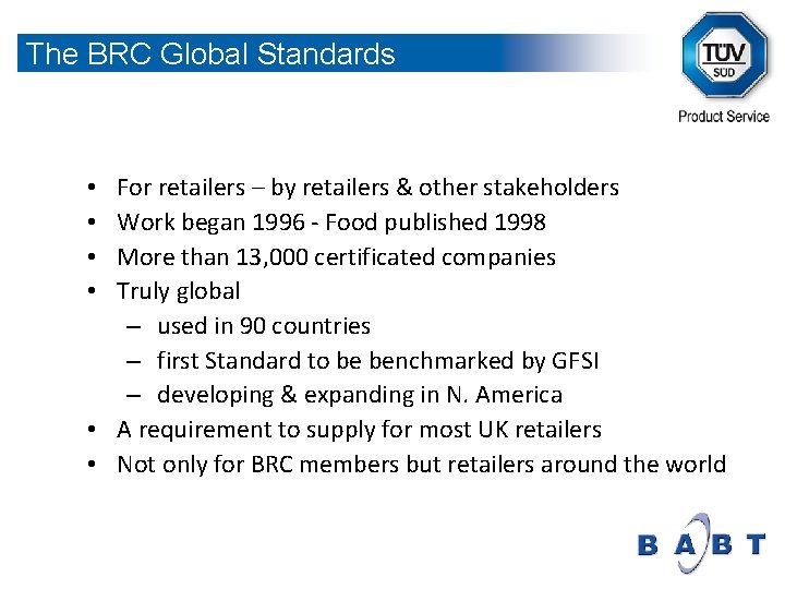 The European RTTE Directive An Introduction to BRC