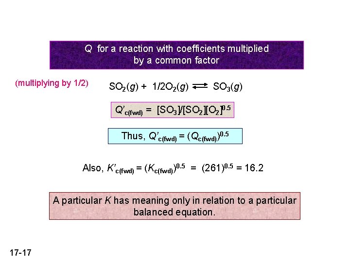 Chapter 17 Equilibrium The Extent of Chemical Reactions