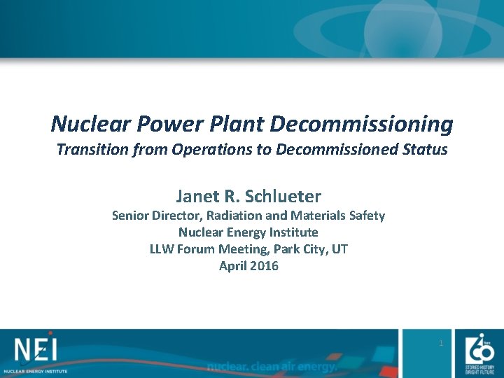 Nuclear Power Plant Decommissioning Transition from Operations to