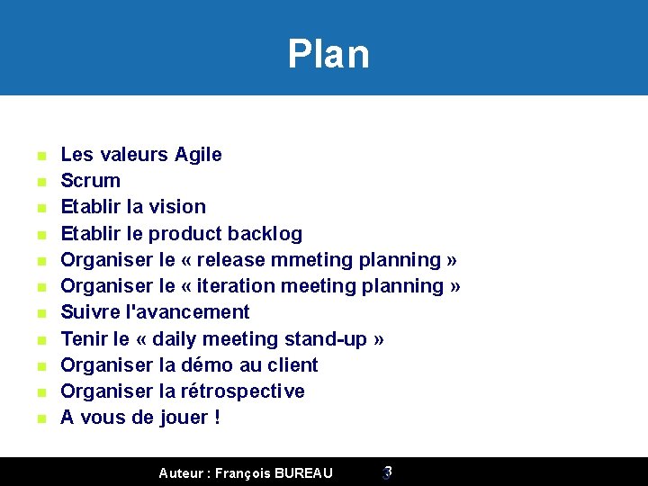 Agile SCRUM exemple La mthode SCRUM Montrer et