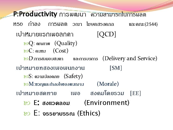 5 Productivity Work Standard Ratios Objectives Productivity index