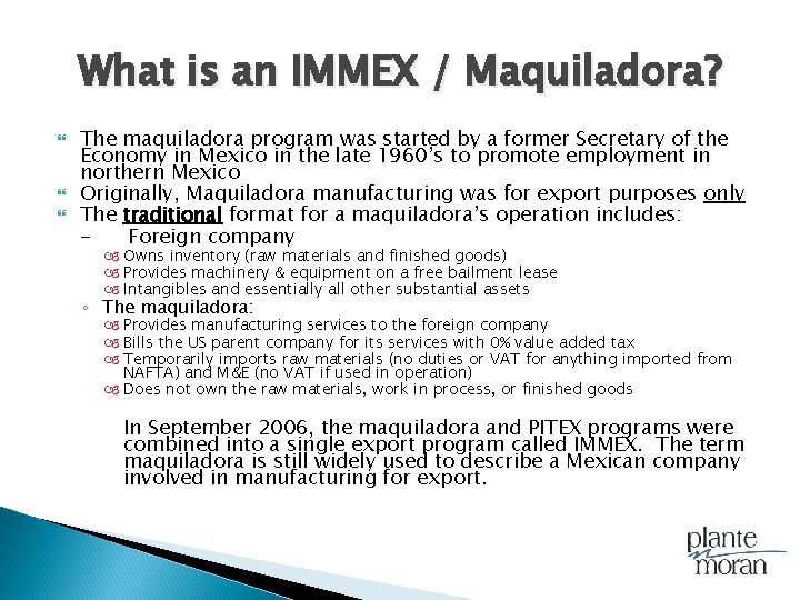 A Roadmap to Starting Operations in Mexico IMMEX
