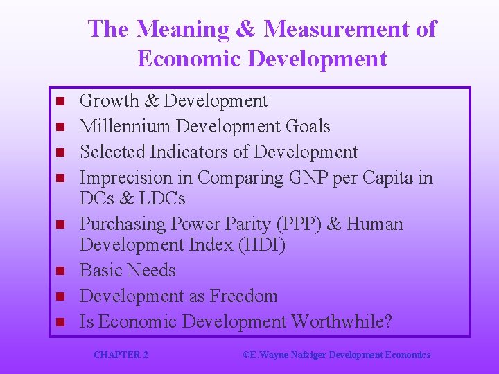 Chapter 2 Meaning and Measurement of Economic Development