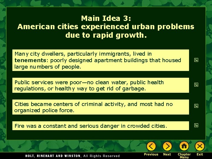 Chapter 13 New Movements in America Section Notes