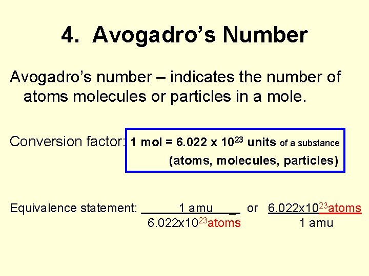 Moles Notes 1 Atomic Mass Unit amu atomic