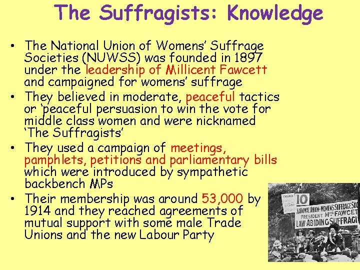 Higher History Britain Womens Suffrage Why did women