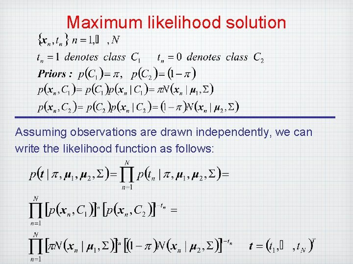 CS 782 Machine Learning Lecture 4 Linear Models
