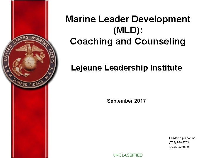 Marine Leader Development MLD Coaching and Counseling Lejeune