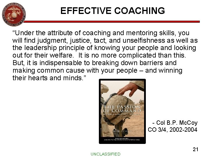 Marine Leader Development MLD Coaching and Counseling Lejeune